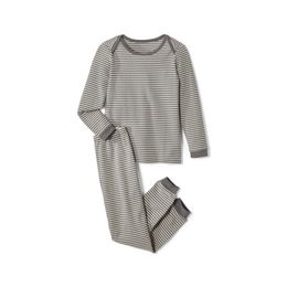 Tchibo - Interlock-Pyjama - Kinder - Gr. 122/128 - dunkelgrau/gestreift