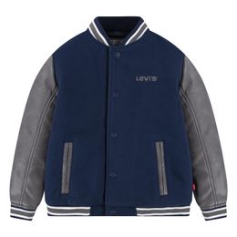 Bomberjacke LEVI'S KIDS "LVB LEVI'S BOMBER", Jungen, Gr. 6 (116), marineblaus, Web, Obermaterial: 100% Polyester, colorblocking, normal, Rundhals, B&uuml;ndchen, Jacken Bomberjacke, im College-Style, for Boys