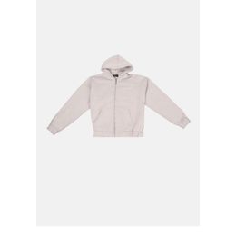 DROPSIZE Damen Sweatjacke "Dropsize SUPER HEAVY OVERSIZE BLANK ZIPPER"light grau, Gr. M, 70% Baumwolle, 30% Polyester, Sweatjacken