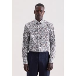 Businesshemd Seidensticker "Schwarze Rose", Herren, Gr. S (37), normale &Auml;rmell&auml;ngen, gr&uuml;n, 100% Baumwolle, bedruckt, slim fit, 2-Knopf-Manschette, Hemden, Slim 1/1 Kentkragen Druck