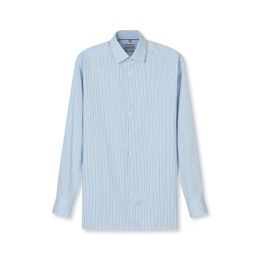 Businesshemd OLYMP "OLYMP Luxor 24/Seven, comfort fit, New Kent", Herren, Gr. 46, Normaler Arm, bleu, 64% Baumwolle, 27% Polyester, 9% Elasthan, Hemden