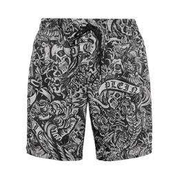 Badehose Philipp Plein "Tattoo", Damen, Gr. 4XL, US-Gr&ouml;&szlig;en, 02, schwarz, Obermaterial: 100% Polyester, Badehosen Badehose
