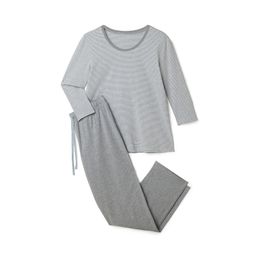Tchibo - Pyjama - Damen - Gr. XXL - wei&szlig;/gestreift