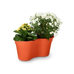 Tchibo - Doppel-Blumentopf mit Balkonaufh&auml;ngung - terrakotta