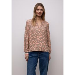 Langarmbluse Street One, Damen, Gr. 36, light apricot, Stoff, 100% Viskose, gemustert, normal normal, Rundhals, Rippb&uuml;ndchen, Blusen, aus softer Viskose