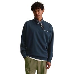 Marc O'Polo Sweatshirt MARC O'POLO DENIM "mit gro&szlig;em R&uuml;ckenprint", Herren, Gr. XL, navy teal, Obermaterial: 100% Baumwolle, unifarben, relaxed fit, Rundhals, Rippb&uuml;ndchen, Sweatshirts Sweatshirt