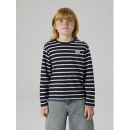 Langarmshirt name it "NKFTENISA LS NREG TOP BOX PB", Jungen, Gr. 158/164, salute, Jersey, Obermaterial: 100% Baumwolle, geringelt, gestreift, figurbetont normal, Rundhals, Shirts Langarmshirt
