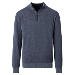 Troyer Casamoda "Casamoda Troyer uni", Herren, Gr. S, blau, 100% Baumwolle, Pullover Troyer