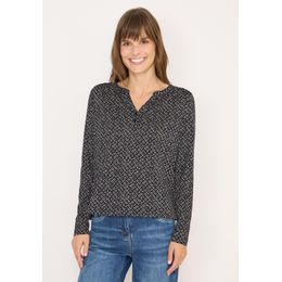 Langarmshirt Cecil, Damen, Gr. M (40), light greige, Stoff, 50% Modal, 50% Baumwolle, gemustert, comfort fit normal, Rundhals, abgesteppt, Shirts Langarmshirt, aus softem Materialmix