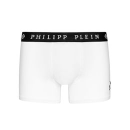 Philipp Plein Herren Boxer "Skull", Gr. M01, wei&szlig;, Obermaterial: 48% Baumwolle, 48% Modal, 4% Elasthan; Futter: 100% Polyester, Unterhosen