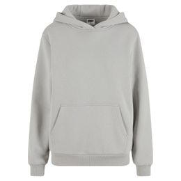 Kapuzenpullover Urban Classics "Urban Classics Ladies Fluffy Hoody", Damen, Gr. M, lightasphalt, 70% Baumwolle, 30% Polyester, unifarben, normal, ohne Ausschnitt, Pullover Kapuzenpullover