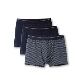 Boxershorts Calida "Natural Benefit", Herren, Gr. XXL (58/60), blau (navy), Single Jersey, Obermaterial: 95% Baumwolle, 5% Elasthan, gemustert, normal, Unterhosen, Single Jersey-Qualit&auml;t, elastisch