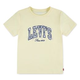 T-Shirt LEVI'S KIDS "LVG LEVIS CHAMBRAY APPLIQUE TO", M&auml;dchen, Gr. 6 (116), french vanilla, Shirts T-Shirt, for Girls, mit Logo-Stickerei