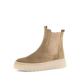Chelseaboots Gabor "Chelsea Boot Rauleder", Damen, Gr. 38,5, beige, Schuhe Chelseaboots