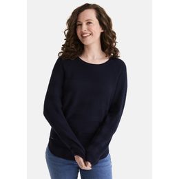 Strickpullover STOOKER WOMEN "CARINA Strickpullover", Damen, Gr. 36/38, blau (navy blazer), Jersey, 50% Baumwolle, 50% Polyacryl, slim fit, Rundhals, Pullover Strickpullover, Strick-Pullover Rundhals f&uuml;r Damen