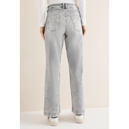 Loose-fit-Jeans Cecil, Damen, Gr. 29, L&auml;nge 32, light grau wash, Jeans, 84% Baumwolle, 13% Polyester, 3% Elasthan, unifarben, kn&ouml;chellang, Jeans, High Waist