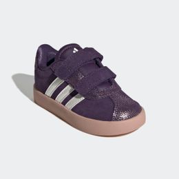 Sneaker adidas Sportswear "KINDER VL COURT 3.0 KIDS", M&auml;dchen, Gr. 22, rosa (aurora plum, zero metallic, pink gum), Leder, Synthetik, Schuhe Sneaker, Design auf den Spuren des adidas Samba, f&uuml;r Kinder