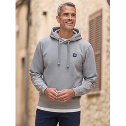 Hoodie Lerros "Lerros Sweat Hoodie", Herren, Gr. S, platinum grau melange, 50% Baumwolle, 50% Polyester, Sweatshirts Hoodie