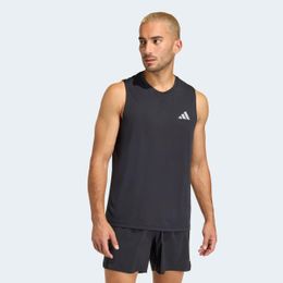 Lauftop adidas Performance "Run Ess Tank M", Herren, Gr. 3XL, schwarz, Obermaterial: 100% Polyester, Rundhals, Tops