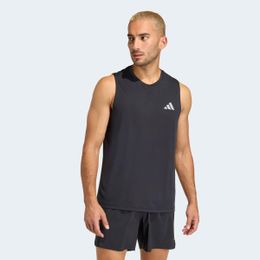 Lauftop adidas Performance "Run Ess Tank M", Herren, Gr. S, schwarz, Obermaterial: 100% Polyester, Rundhals, Tops