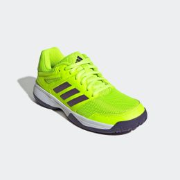 Hallenschuh adidas Performance "SPEEDCOURT IN KIDS", M&auml;dchen, Gr. 38, lucid lemon, aurora metallic, aurora plum, Synthetik, Textil, Schuhe Hallenschuh, geeignet f&uuml;r jeden Hallensport, f&uuml;r Kinder & Jugendliche