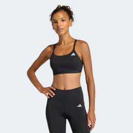 Damen Sport-BH "OPT ESS LS BRA", adidas Performance, Gr. Sschwarz, Obermaterial: 85% Polyester, 15% Elasthan, BHs