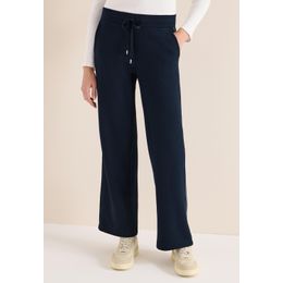 Stoffhose Cecil, Damen, Gr. XL, L&auml;nge 30, universal blau, Stoff, 55% Polyester, 38% Baumwolle, 7% Elasthan, unifarben, loose fit normal, Hosen Stoffhose, mit Tape