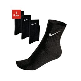 Sportsocken Nike, Herren, Gr. M (38/41), schwarz (3x schwarz), Baumwolle, Elasthan, Polyamid, elastisch, Socken Sportsocken, mit Frottee
