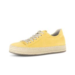 Sneaker Gabor "Sneaker low Rauleder", Damen, Gr. 37,5, gelb, Schuhe Sneaker