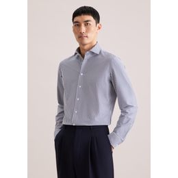 Businesshemd Seidensticker "Schwarze Rose", Herren, Gr. M (40), normale &Auml;rmell&auml;ngen, grau, 94% Baumwolle, 6% Elasthan, gestreift, tailored fit, 2-Knopf-Manschette, Hemden, Shaped 1/1 Kentkragen Gestreift