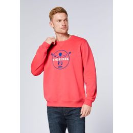 Sweatshirt Chiemsee, Herren, Gr. XL (56/58), hibiscus, 88% Baumwolle, 12% Polyester, Rundhals, Sweatshirts Sweatshirt