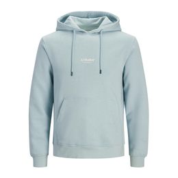 Jack & Jones PlusSize Kapuzensweatshirt "JJESOHO SWEAT HOOD NOOS PLS", Herren, Gr. 4XL, celestial blau, angeraute Sweatware, Obermaterial: 80% Baumwolle, 20% Polyester, JACK & JONES PLUSSIZE, regular fit, Rippb&uuml;ndchen, Sweatshirts, mit Logobranding