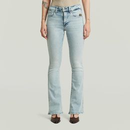 G-Star Raw Bootcut-Jeans G-STAR "3301 Flare Wmn", Damen, Gr. 26, L&auml;nge 32, sun faded blau celestite, Denim/Jeans, Obermaterial: 89% Baumwolle, 9% Polyester, 2% Elasthan, bootcut fit normal, Jeans, aus Stretch-Denim