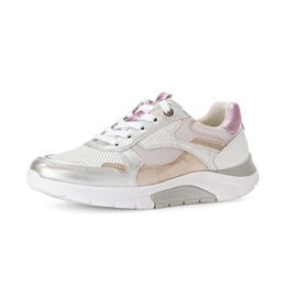 Sneaker Gabor "Sneaker low Materialmix Leder/Lederimitat", Damen, Gr. 44, multicolour, Schuhe Sneaker