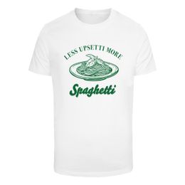 T-Shirt MisterTee "MisterTee Upsetti Spaghetti Tee", Damen, Gr. 3XL, wei&szlig;, 100% Baumwolle, bedruckt, normal, Rundhals, Shirts T-Shirt