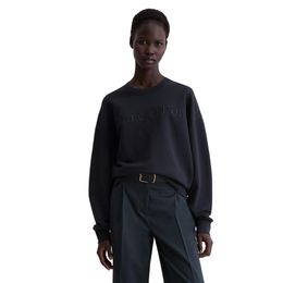 Marc O'Polo Sweatshirt MARC O'POLO "aus Organic Cotton", Damen, Gr. M, deep night blau, Obermaterial: 100% Baumwolle, unifarben, loose fit, Rundhals, Rippb&uuml;ndchen, Sweatshirts Sweatshirt