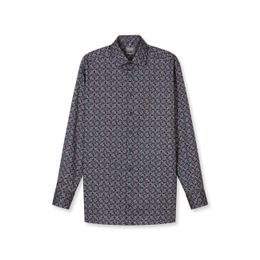 Businesshemd OLYMP "OLYMP Luxor, comfort fit, New Kent", Herren, Gr. 43, Normaler Arm, marine, 100% Baumwolle, Hemden
