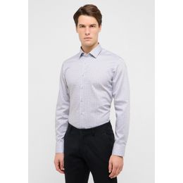 Langarmhemd Eterna "SLIM FIT", Herren, Gr. 43, Normalgr&ouml;&szlig;en, silber, Twill, 100% Baumwolle, schmal, Manschette, Hemden, NON IRON (b&uuml;gelfrei)