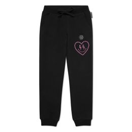 Philipp Plein M&auml;dchen Jogginghose "Teddy"02, schwarz, Gr. 8, Obermaterial: 5% Elasthan, 95% Baumwolle, Hosen