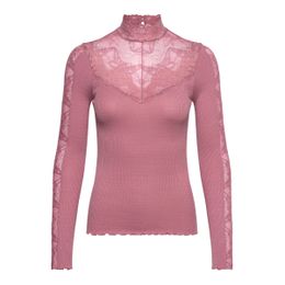 Langarmshirt rosemunde "Beatha silk shirt", Damen, Gr. L, altros&eacute;, Obermaterial: 55% Seide, 45% Baumwolle, unifarben, ohne Ausschnitt, Shirts Langarmshirt, mit Spitze, feminin, bequem, weich, Seide- /Baumwollmischung