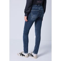 Skinny-fit-Jeans STREET ONE STUDIO, Damen, Gr. 32, L&auml;nge 30, dunkelblau authentic wash, Jeans, 79% Baumwolle, 15% Polyester, 4% Elastomultiester, 2% Elasthan, unifarben, lang, Jeans, 5-Pocket-Style