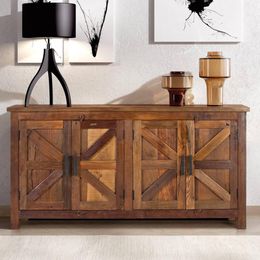 Pharao24.de Sideboard Esszimmer Kommode aus Massivholz mit Dreht&uuml;ren