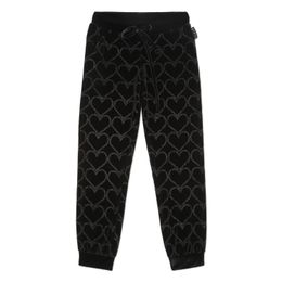 Jogginghose Philipp Plein "Heart", M&auml;dchen, Gr. 12, weite Kindergr&ouml;&szlig;en, 02, schwarz, Obermaterial: 5% Elasthan, 95% Baumwolle, Hosen Jogginghose
