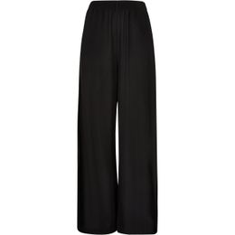 Stoffhose Urban Classics "Urban Classics Damen Ladies Wide Leg Viscose Pants", Damen, Gr. 4XL, US-Gr&ouml;&szlig;en, schwarz, 100% Viskose, unifarben, loose fit, Hosen Stoffhose