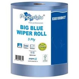 Paperdi Paperblue Big Blue Putztuchrolle blau, 3-lagig, 340 m, 1000 T&uuml;cher 1 Rolle