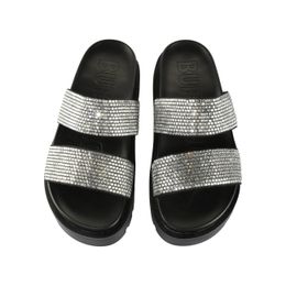 Sandale Buffalo "Buffalo RAYA TSS SPARK", Damen, Gr. 39, schwarz, silber, Polyurethan, unifarben, Schuhe Sandale