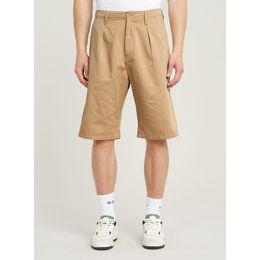 G-Star Raw Chinoshorts G-STAR "Pleated Chino Shorts", Herren, Gr. 29, Normalgr&ouml;&szlig;en, lion gd, Obermaterial: 72% Baumwolle, 28% Leinen, Hosen Chinoshorts