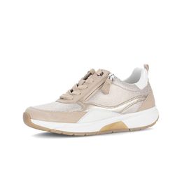 Sneaker Gabor "Sneaker low Materialmix Leder/Lederimitat", Damen, Gr. 35,5, gold, Schuhe Sneaker