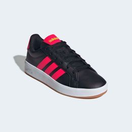 M&auml;dchen Sneaker "GRAND COURT 3.0 KINDER UND TEENS", adidas Sportswear, Gr. 38core schwarz, lucid rot, lucid lemon, Synthetik, Textil, Schuhe, f&uuml;r