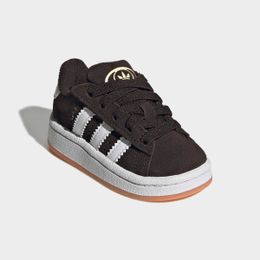 M&auml;dchen Sneaker "CAMPUS 00S COMFORT CLOSURE ELASTIC LACE", adidas originals, Gr. 26aurora coffee, cloud wei&szlig;, gum 2, Leder, Synthetik, Schuhe, f&uuml;r